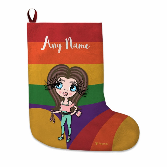 Girls Personalized Christmas Stocking - Rainbow – Popmoji.com