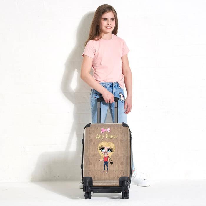Girls Personalized Jute Print Suitcase – Popmoji.com