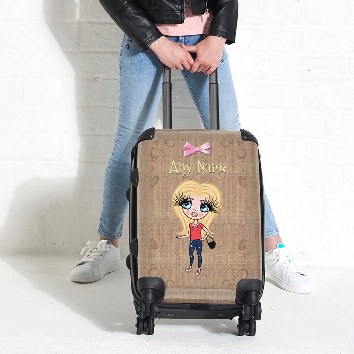 Girls Personalized Jute Print Suitcase – Popmoji.com