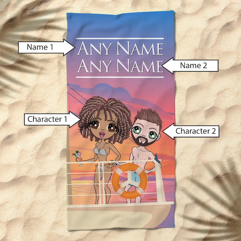 Multi Character Personalized Cruise Beach Towel – Popmoji.com